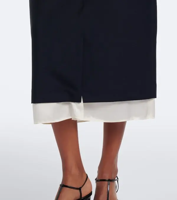 RÓHE Wool And Mohair Midi Skirt - Blue