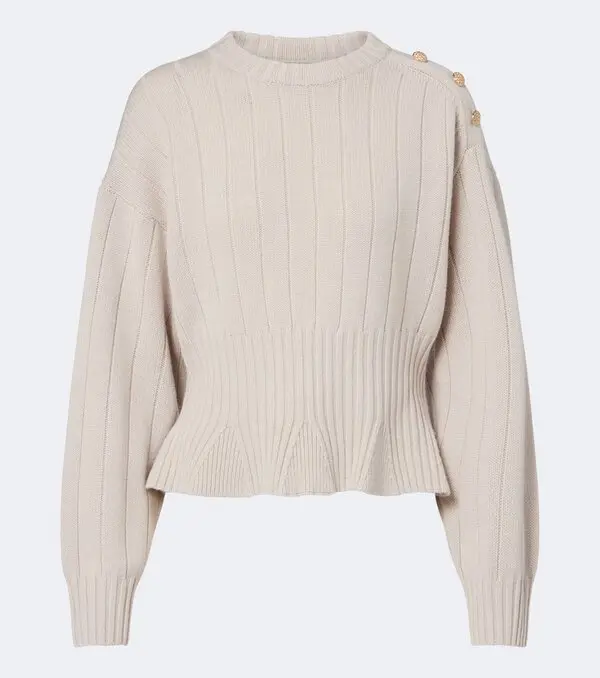 Jardin Des Orangers Virgin Wool And Cashmere Sweater With Button Detail - Grey