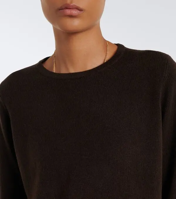Jardin Des Orangers Ruffled Virgin Wool And Cashmere Sweater - Brown