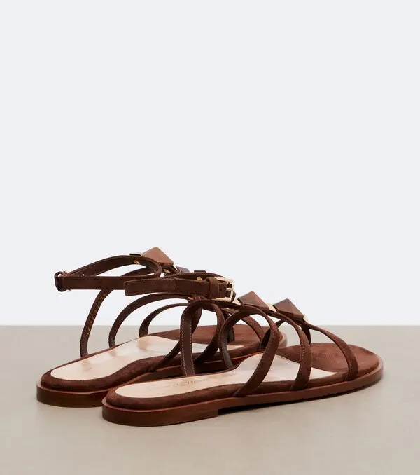 GIANVITO ROSSI Studded Suede Thong Sandals
