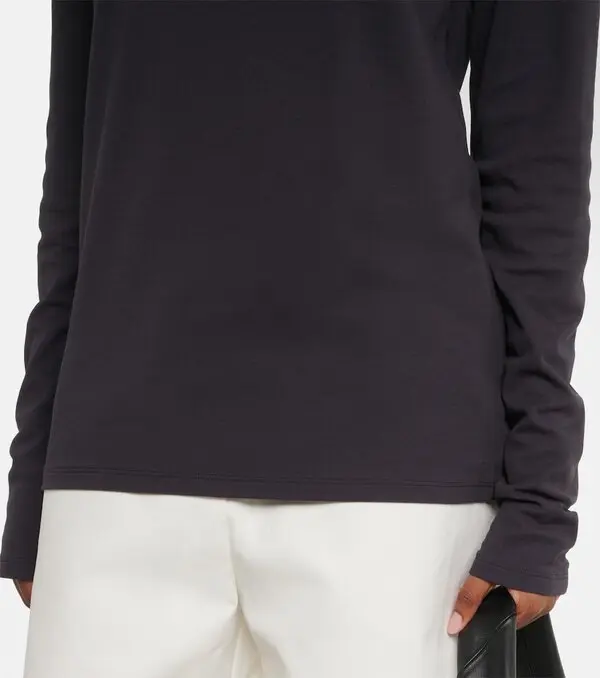 LEMAIRE Cotton Jersey Turtleneck Top - Black