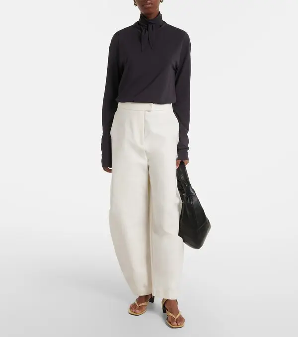 LEMAIRE Cotton Jersey Turtleneck Top - Black