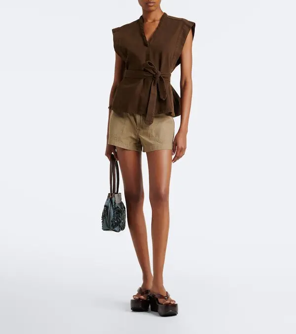 Citizens Of Humanity Marcella Cotton Twill Shorts - Green