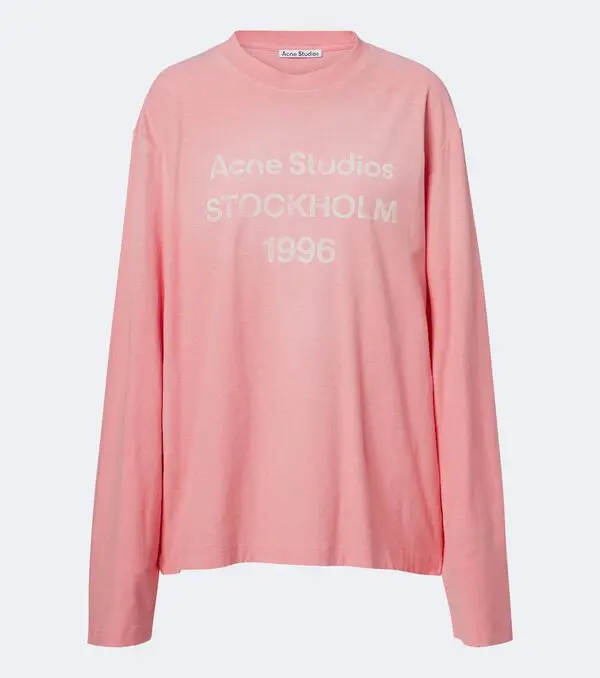Acne Studios Logo Cotton And Hemp T-shirt - Pink