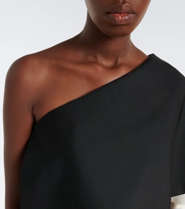 RÓHE One-shoulder Caped Wool-blend Top