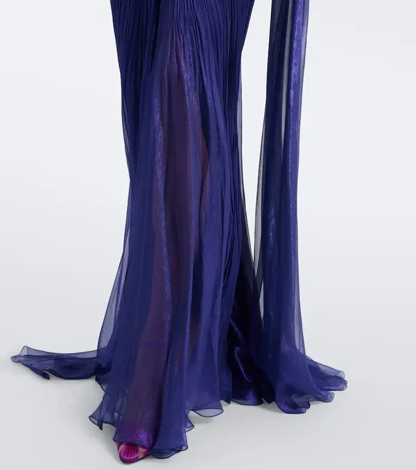 MARIA LUCIA HOHAN Salima Silk Bustier Gown - Blue