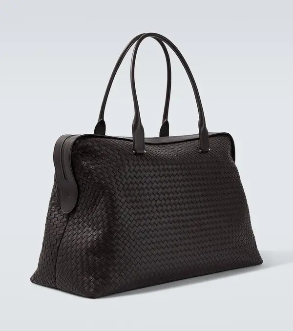 Bottega Veneta Vaporetto Intrecciato Leather Duffel Bag