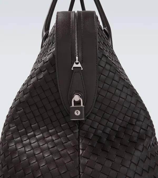 Bottega Veneta Vaporetto Intrecciato Leather Duffel Bag