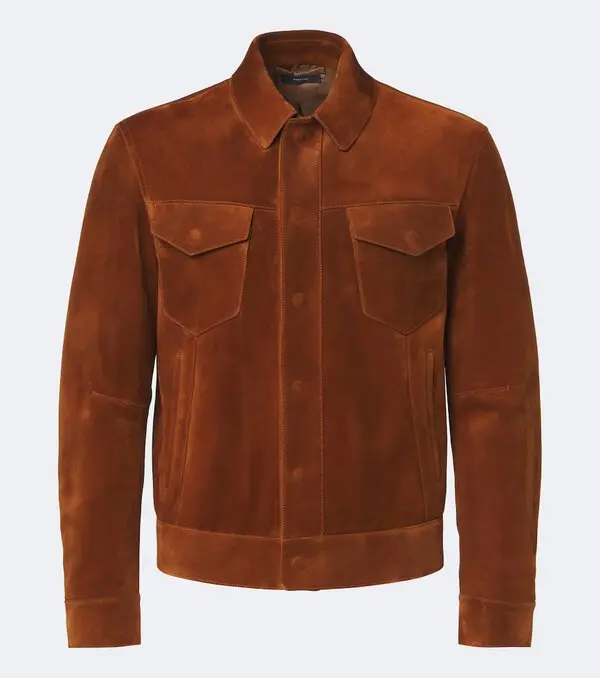 TOM FORD Suede Bomber Jacket - Red