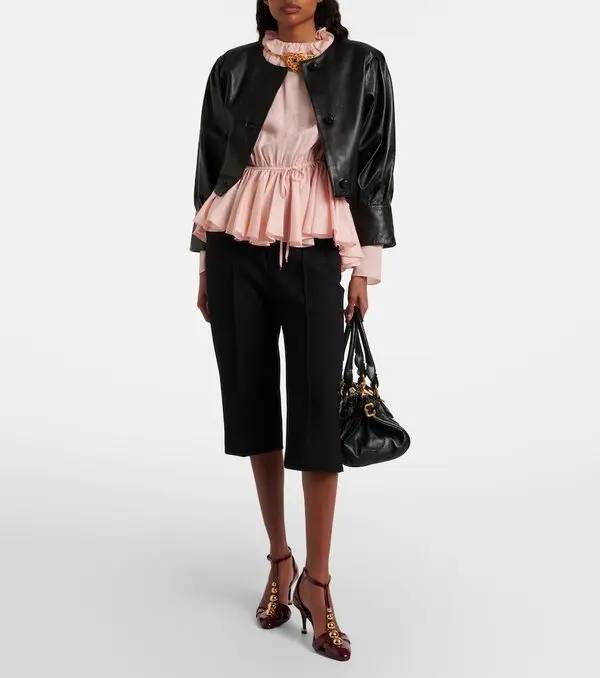 Chloé Cropped Leather Jacket With Belt