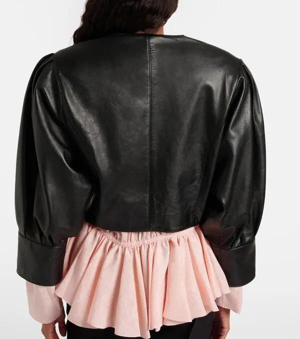 Chloé Cropped Leather Jacket With Belt
