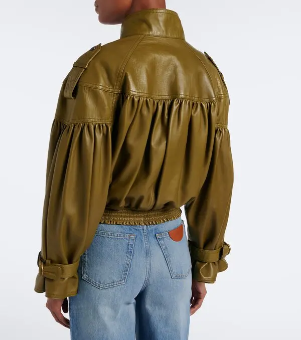 Chloé Cropped Leather Jacket With Belt
