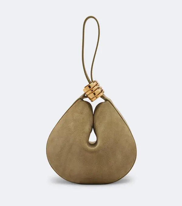 AMANU Zambia Ring Small Suede Top Handle Bag - Green