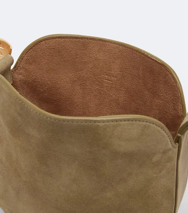 AMANU Zambia Ring Small Suede Top Handle Bag - Green