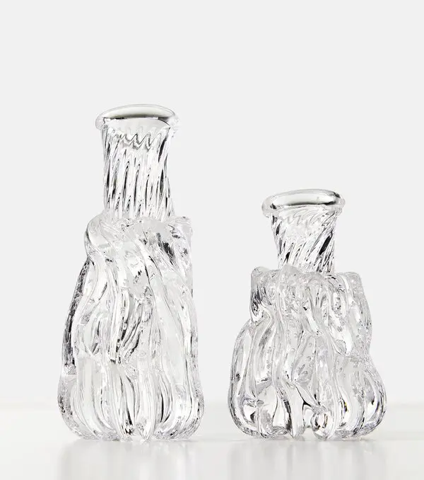 ALEXANDER KIRKEBY Set Of 2 Crystal Candle Holders