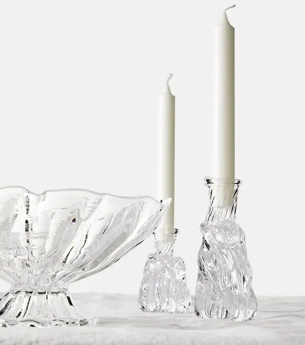 ALEXANDER KIRKEBY Set Of 2 Crystal Candle Holders