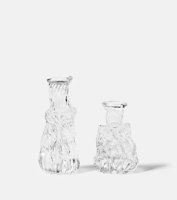 ALEXANDER KIRKEBY Set Of 2 Crystal Candle Holders