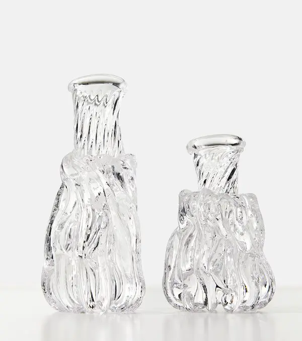 ALEXANDER KIRKEBY Set Of 2 Crystal Candle Holders