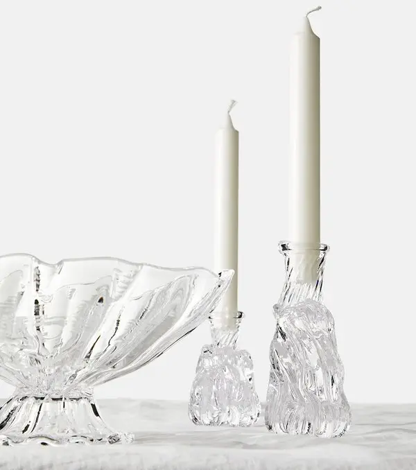 ALEXANDER KIRKEBY Set Of 2 Crystal Candle Holders