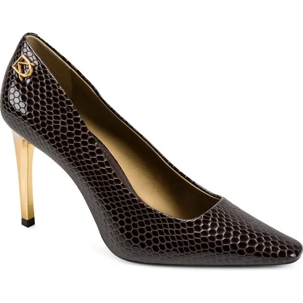 Donna Karan New York Savita Embossed Faux Leather Pump - Canyon