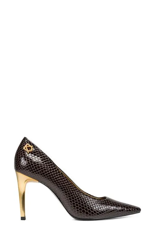 Donna Karan New York Savita Embossed Faux Leather Pump - Canyon
