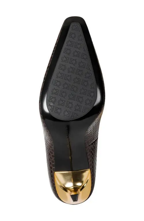 Donna Karan New York Savita Embossed Faux Leather Pump - Canyon