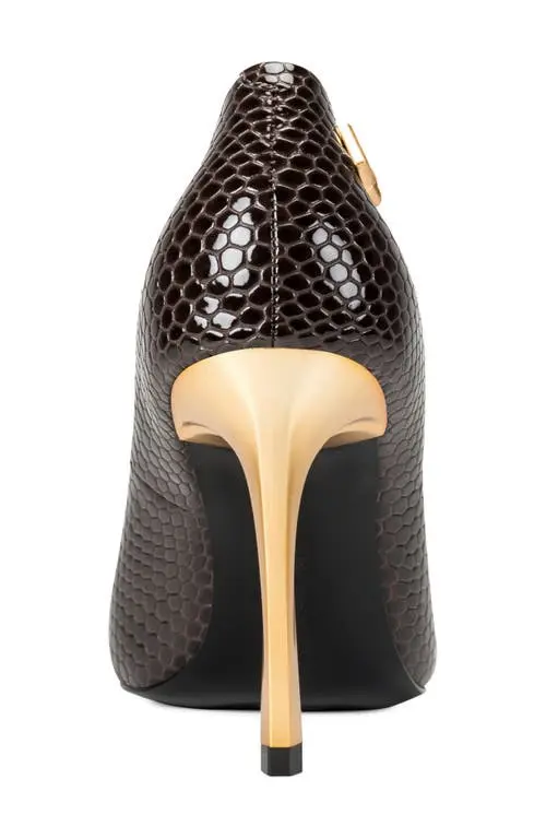 Donna Karan New York Savita Embossed Faux Leather Pump - Canyon