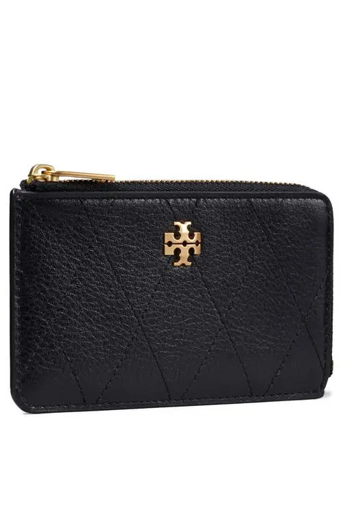 Tory Burch Charlie Quilted Leather Zip Card Case