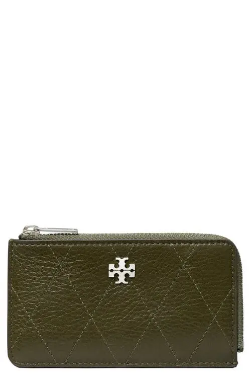 Tory Burch Charlie Quilted Leather Zip Card Case - Leccio
