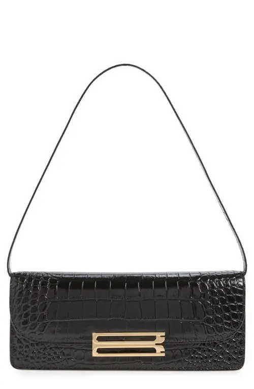Victoria Beckham Dorian Embossed Leather Clutch - Black