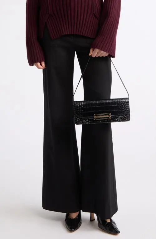 Victoria Beckham Dorian Embossed Leather Clutch - Black