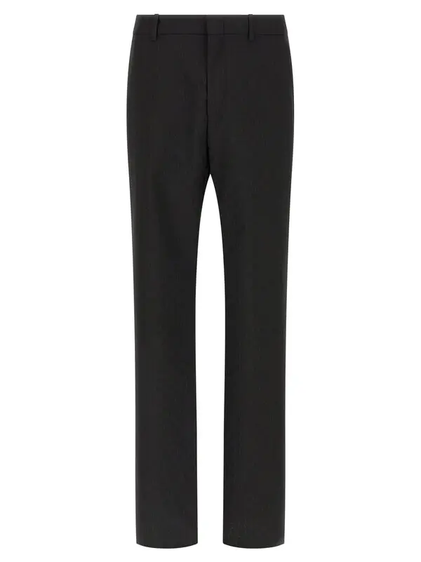 Gucci Gg Monogram Formal Wool Blend Pants - Black