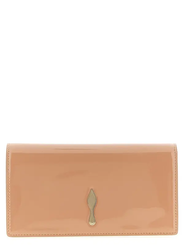 CHRISTIAN LOUBOUTIN Bettina Patent Calf Leather Clutch - Pink