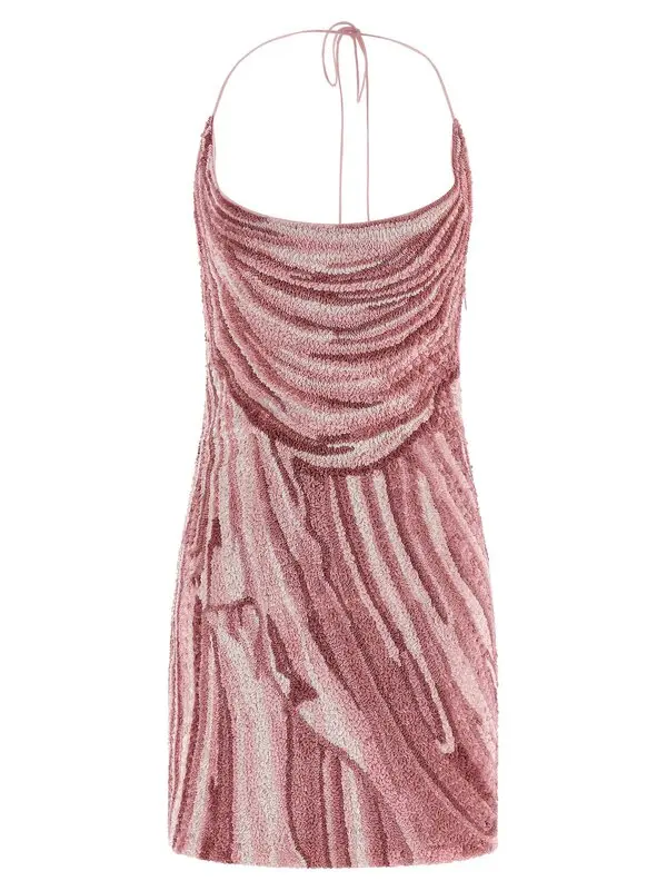 Balmain Sequin Embellished Mini Dress - Pink