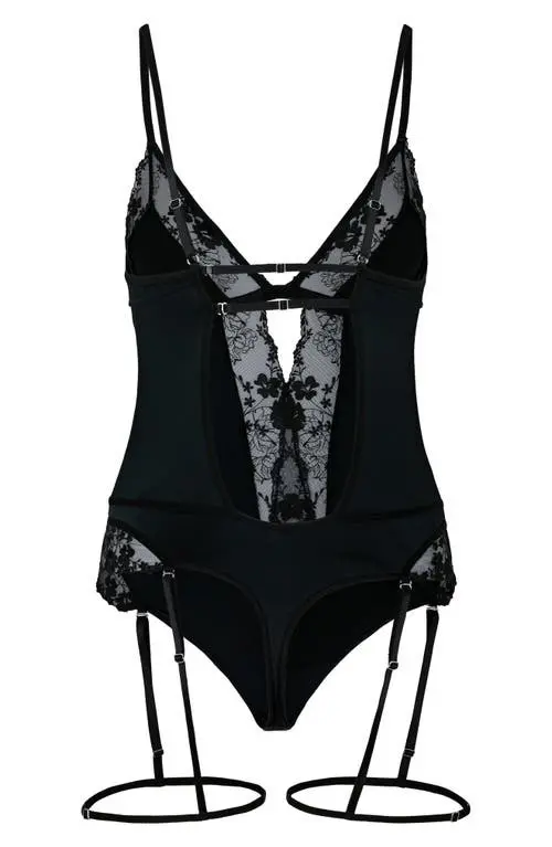 Hunkemoller Peonie Lace Bodysuit With Garters