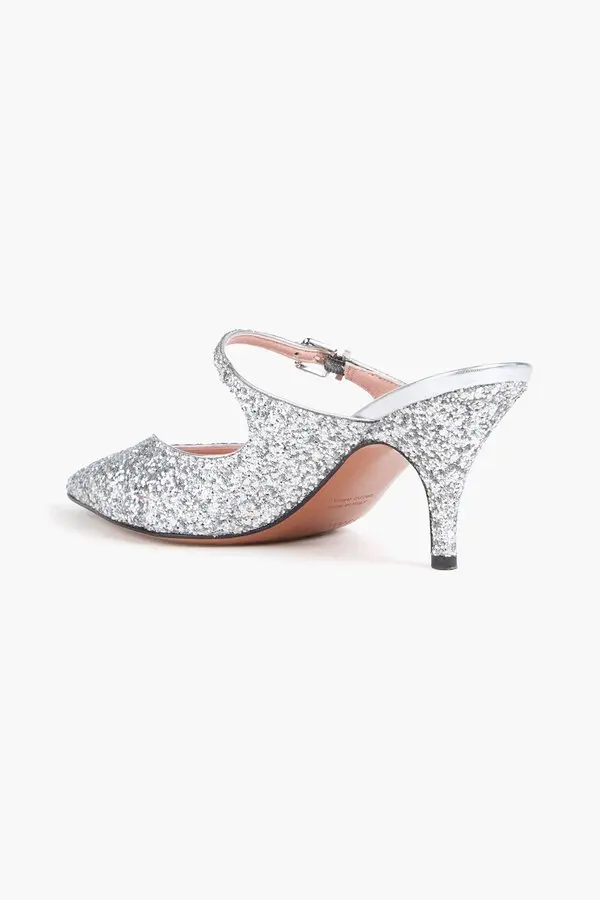 Zimmermann Glittered Metallic Leather Mules
