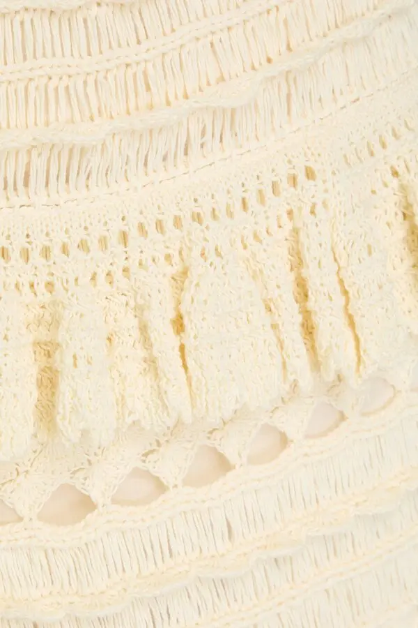 Zimmermann Ruffled Crocheted Cotton Midi Skirt