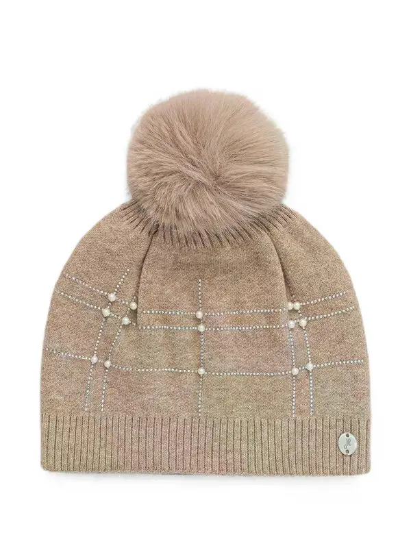 Joseph Ribkoff Pom Pom Detail Beanie - Neutrals