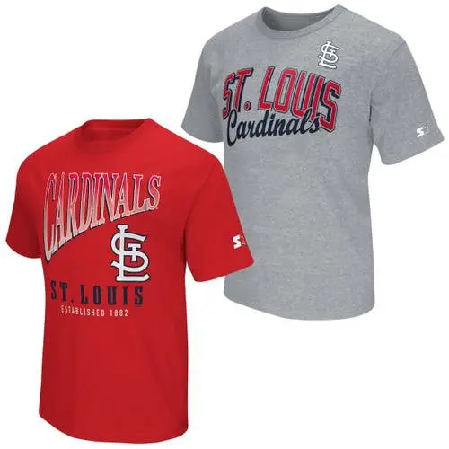 STARTER Heather Gray St. Louis Cardinals Two-pack T-shirt Set - Red