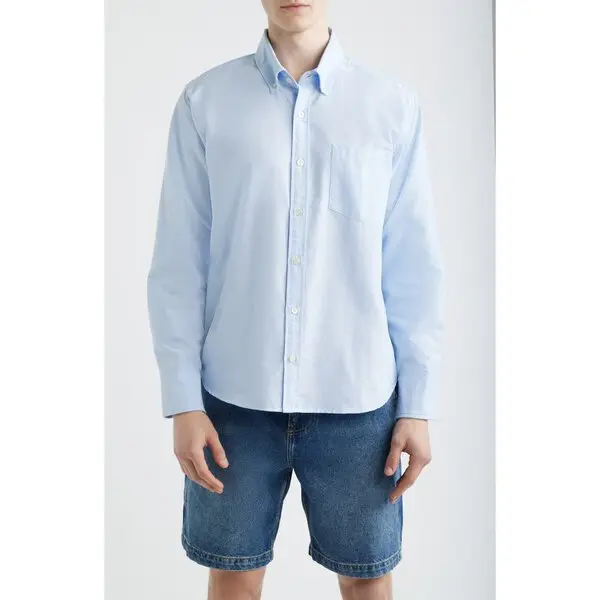 CORRIDOR Light Blue Cotton Button-down Oxford Shirt - Chambray