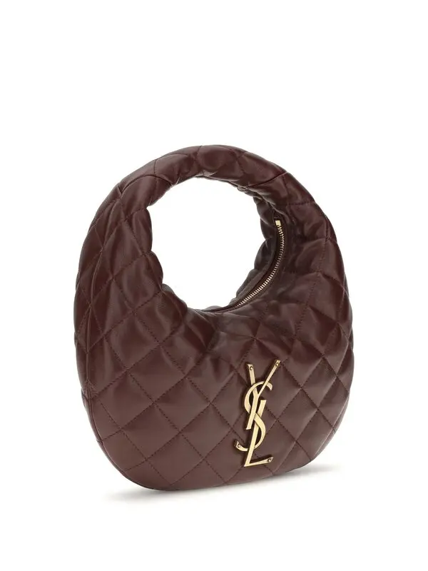 Saint Laurent Quilted Nappa Handbag - Brown