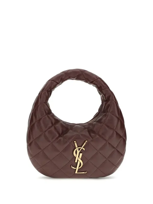 Saint Laurent Quilted Nappa Handbag - Brown