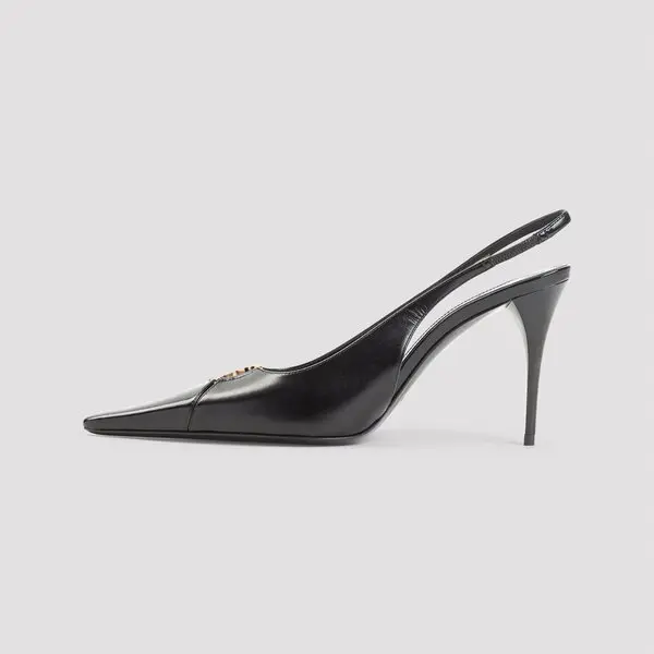 Saint Laurent Babylone Leather Slingback Pumps
