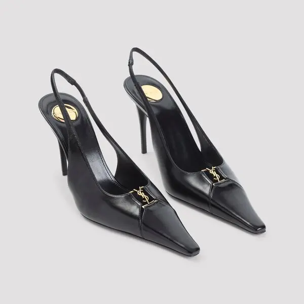Saint Laurent Babylone Leather Slingback Pumps