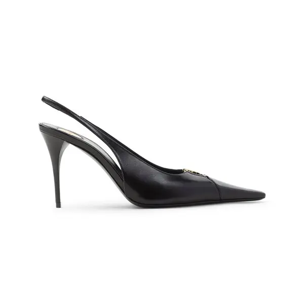 Saint Laurent Babylone Leather Slingback Pumps - Black