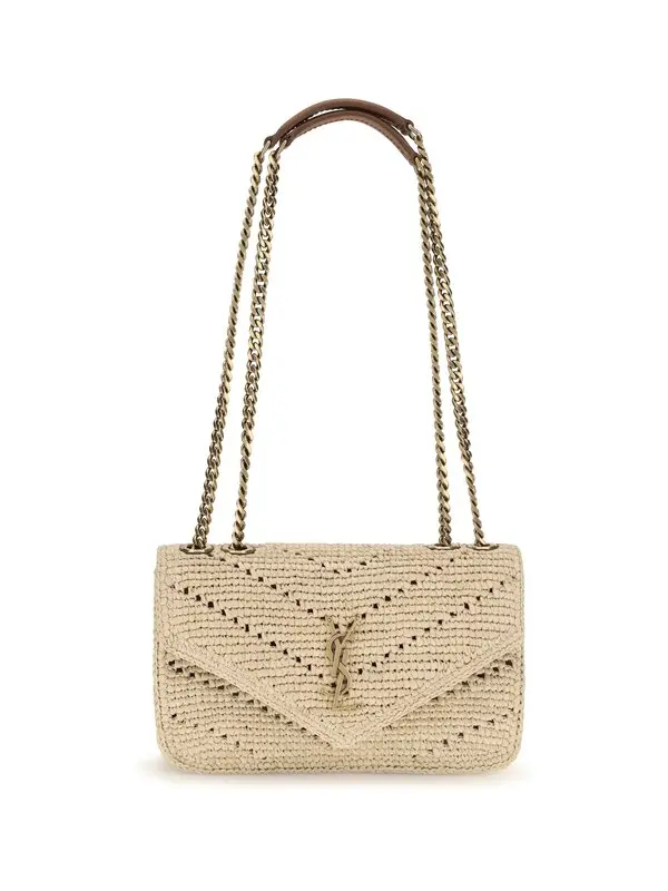 Saint Laurent Small Raffia Loulou Shoulder Bag