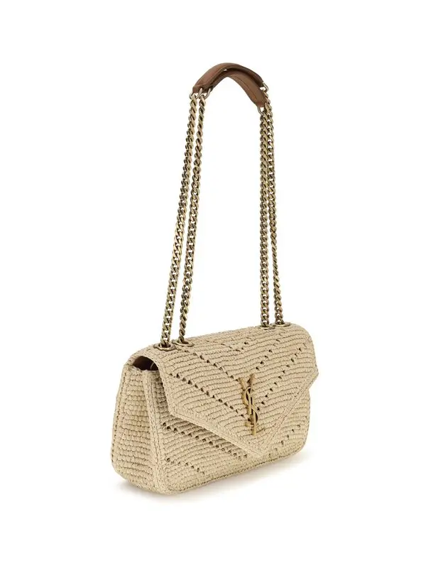 Saint Laurent Small Raffia Loulou Shoulder Bag