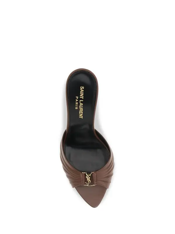 Saint Laurent Babylone Smooth Leather Mules