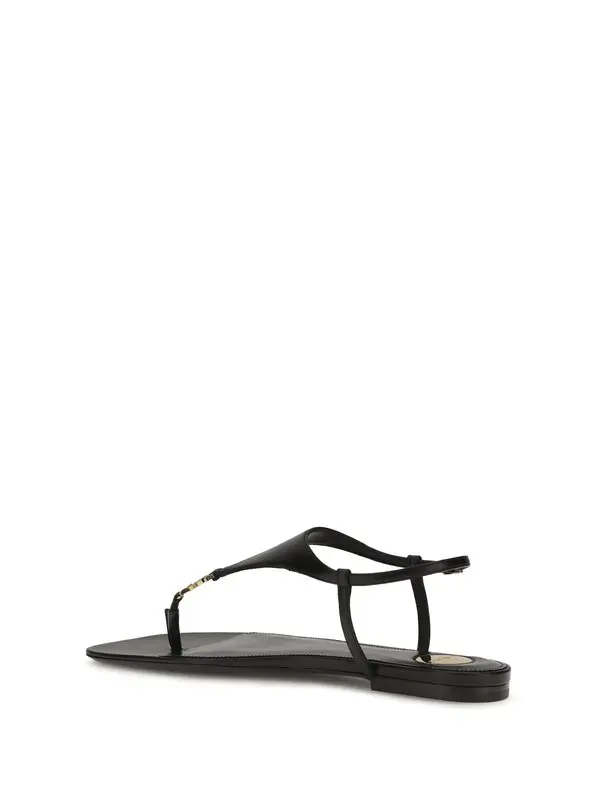 Saint Laurent Cassandre Leather Sandals