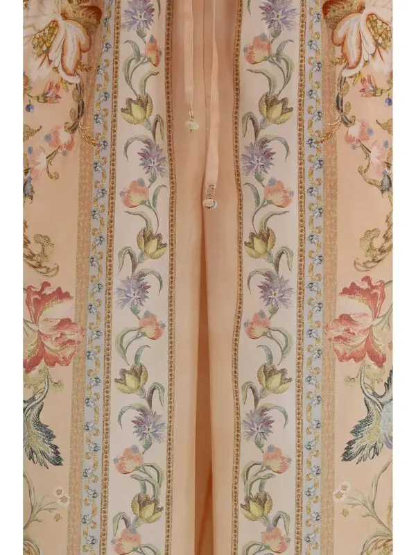 Zimmermann Roselight Silk Habotai Printed Wide Leg Pants - Multicolor